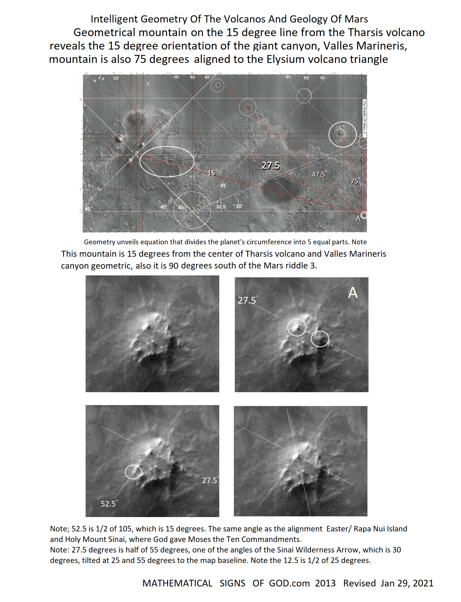 Planet Mars Mountain At Precise Geometric Shape, Located At ...