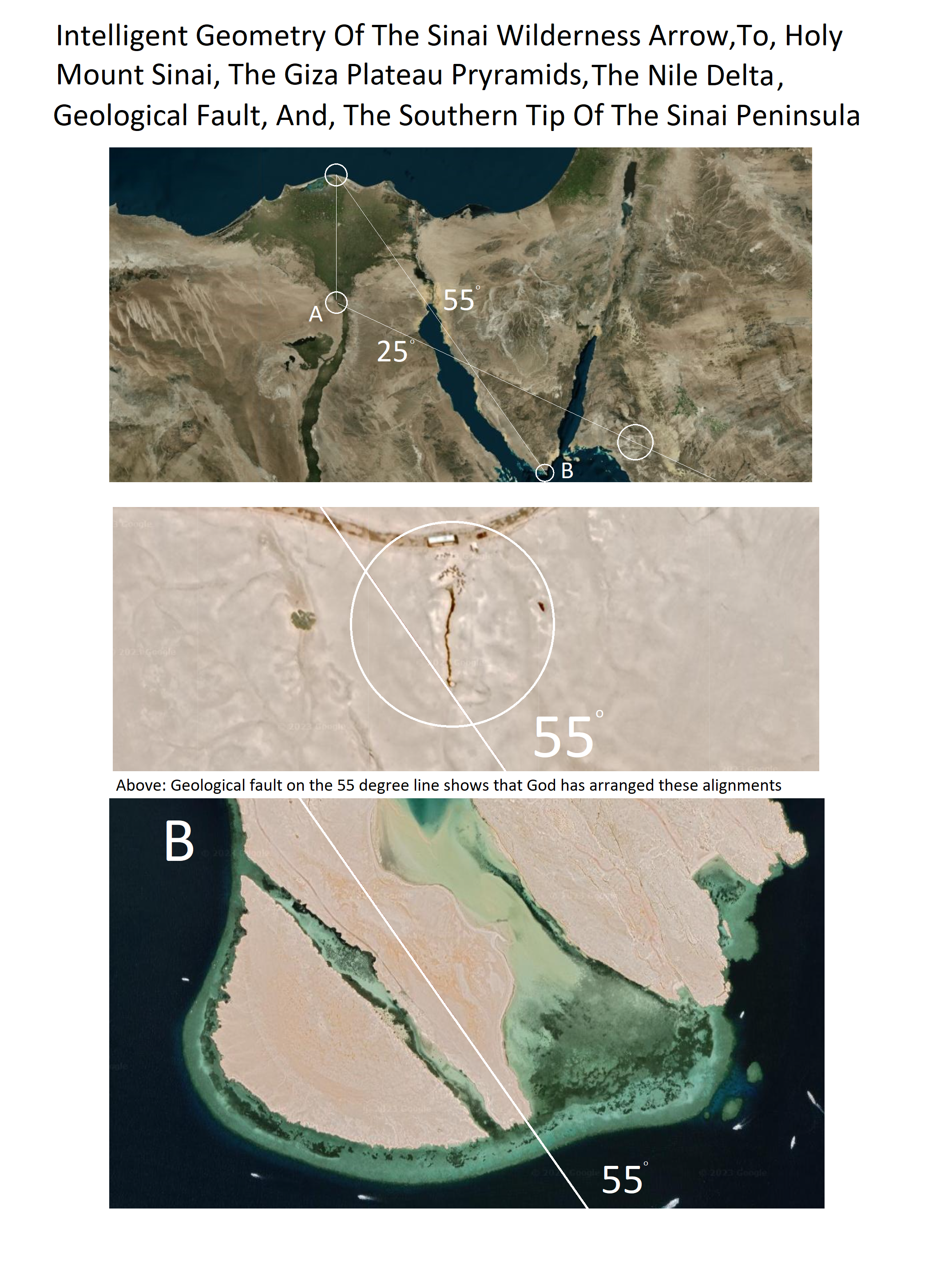 The 30 Degree Sinai Wilderness Arrow North Line (Positioned At 55 ...