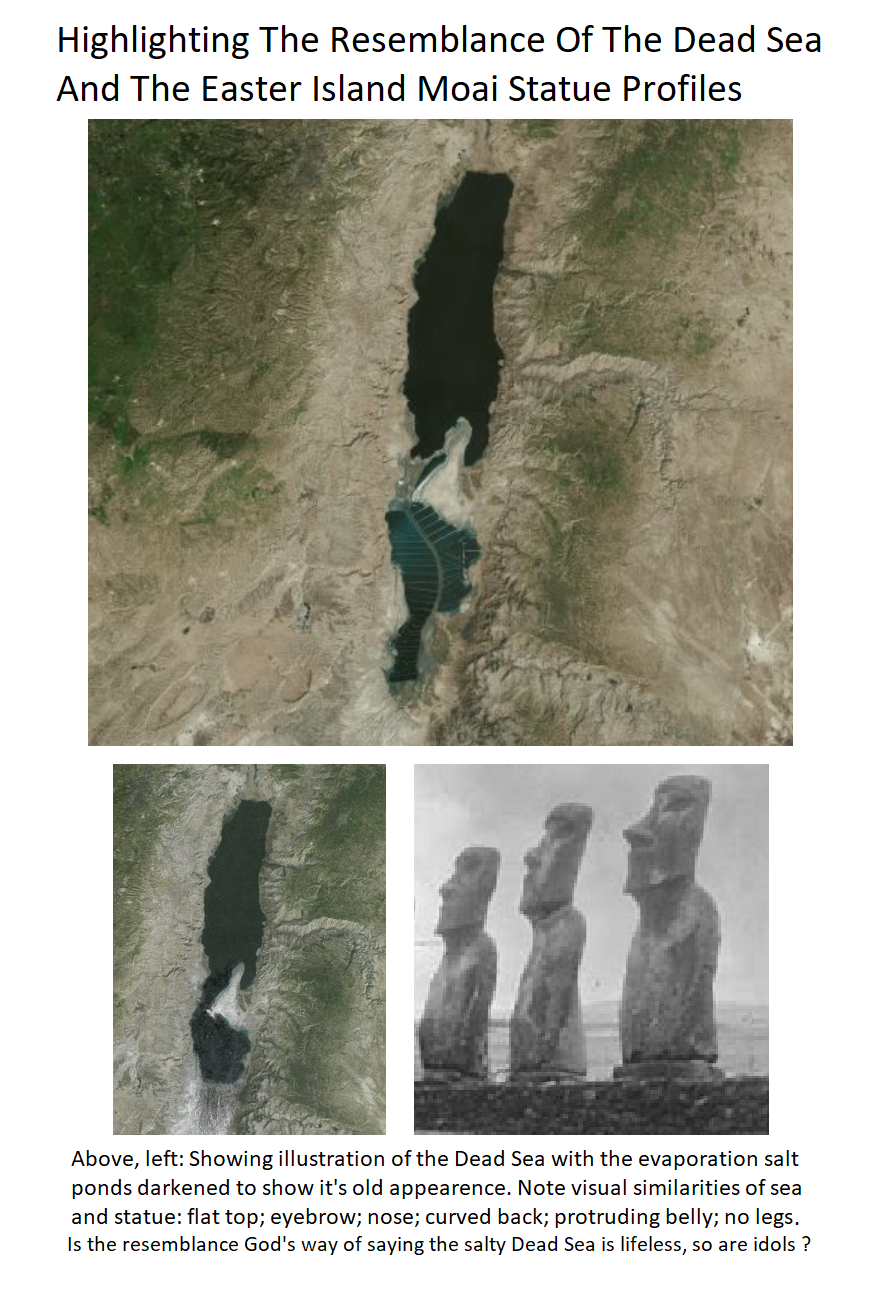 Showing The Resemblance Of The Dead Sea And The Easter Island Moai ...