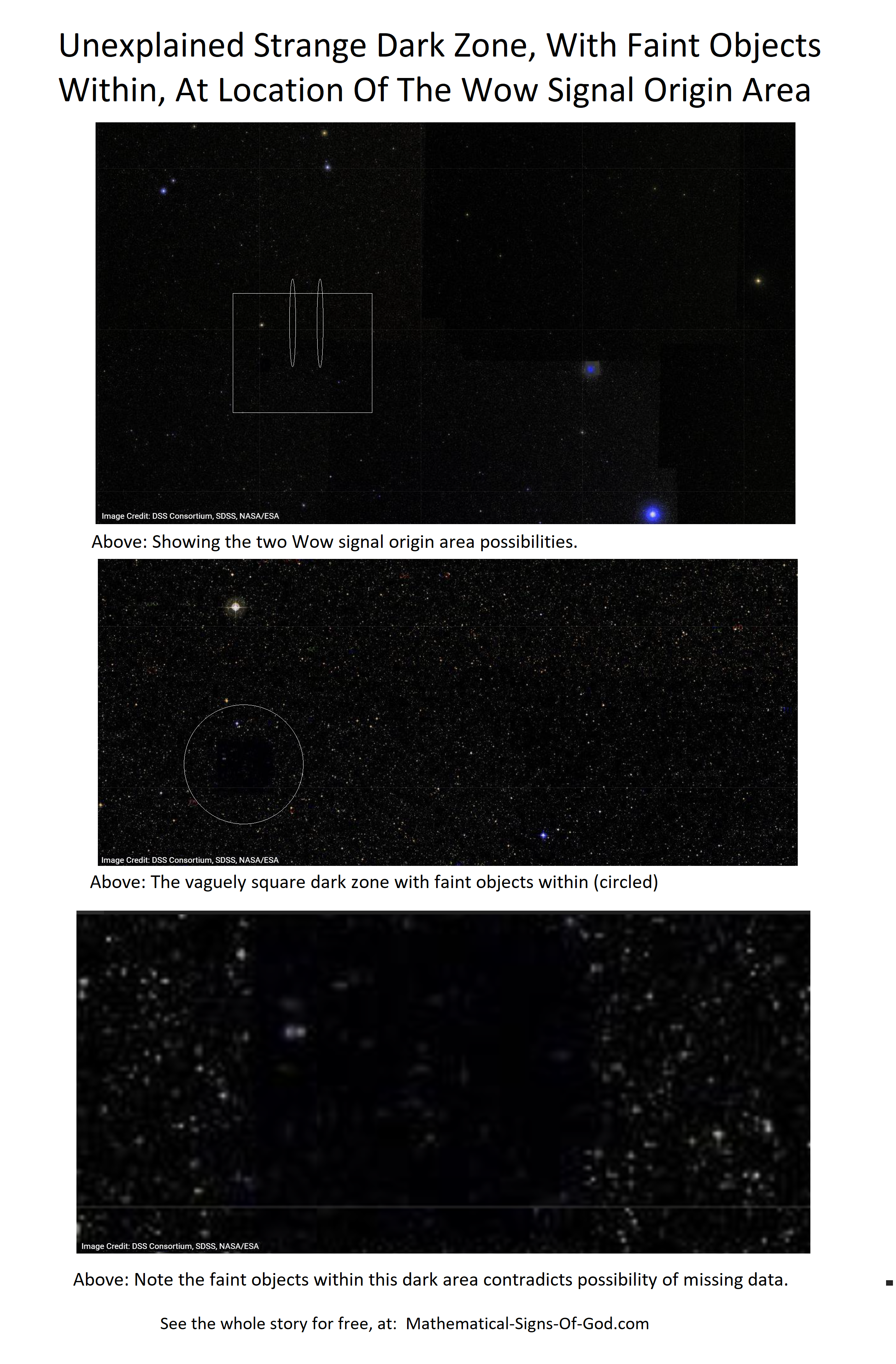 Strange Dark Area At Wow Signal Origin Location Area | Proof of God ...