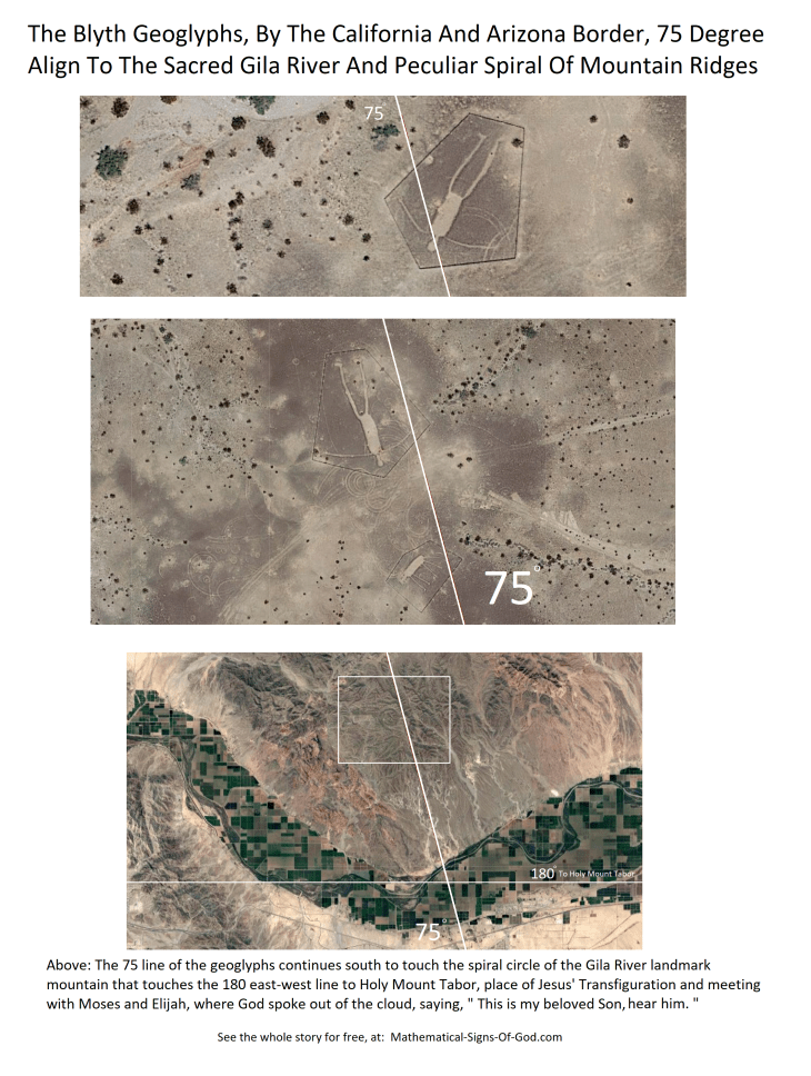 The Blyth Geoglyph’s mathematical 75 degree align to the edge of the ...